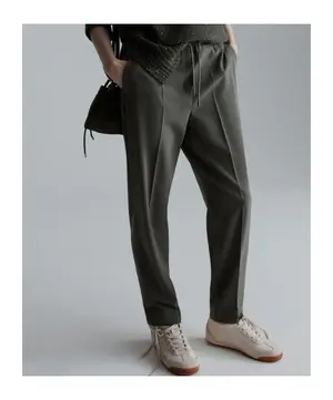 Marella Stretch Twill Joggers With Drawstring Waist