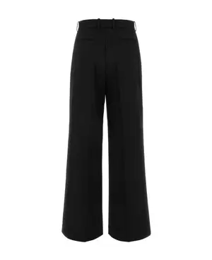 LANVIN High Waist Wide Leg Trousers - Black
