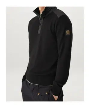Belstaff Logo-patched Half-zip Jumper