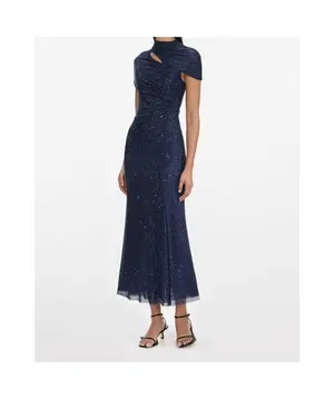 SELF-PORTRAIT Embellished Draped Dress