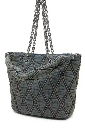 DIESEL® Quilted Chain Shoulder Bag - Dark Blue