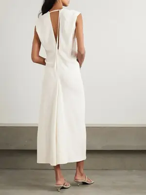 ST. AGNI Sleeveless V-neck Midi Dress - Off-white