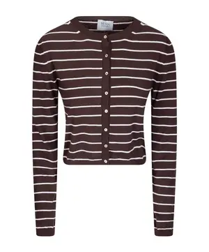 BE YOU Striped Cropped Cardigan
