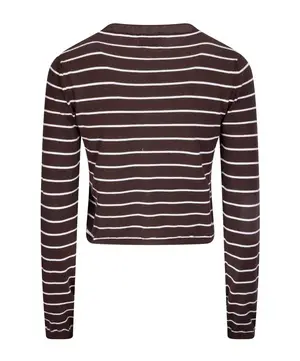BE YOU Striped Cropped Cardigan