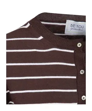 BE YOU Striped Cropped Cardigan