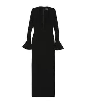 Solace Hutton V-neck Maxi Dress With Flared Cuffs