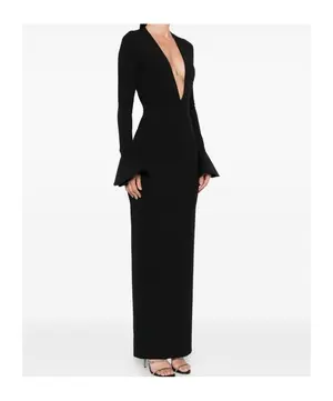 Solace Hutton V-neck Maxi Dress With Flared Cuffs
