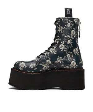 R13 Double Stack Print Ankle Boots