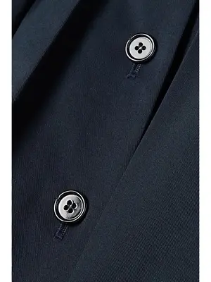 PATOU Belted Pleated Cotton-twill Mini Skirt