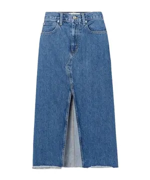 SLVRLAKE Frayed Hem Midi Skirt