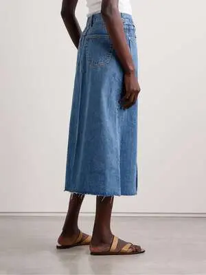 SLVRLAKE Frayed Hem Midi Skirt