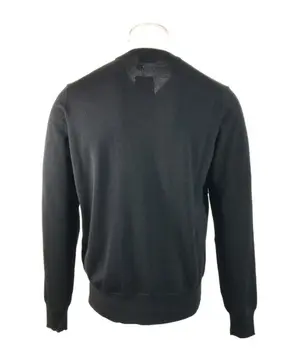 EA7 V-neck Long-sleeved Fine Knit Sweater