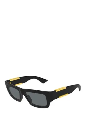 Bottega Veneta Rectangle Frame Sunglasses - Black
