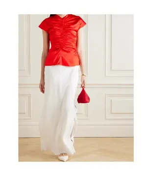 Tove Fiana Ruched Silk-satin Top