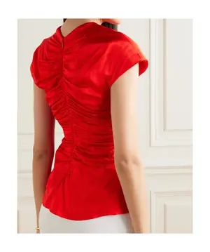 Tove Fiana Ruched Silk-satin Top