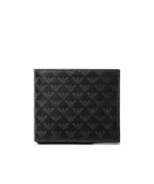 Emporio Armani Logo Details Wallet - Black
