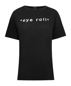 R13 Eye Roll Crew Neck Short Sleeve T-shirt - Black