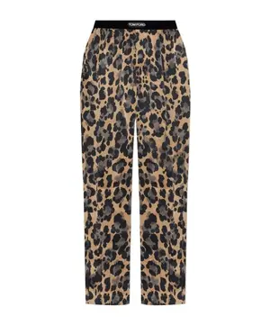 TOM FORD Leopard-print Pajama Bottoms - Brown