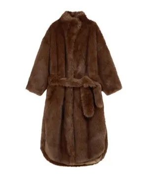 THE FRANKIE SHOP Ravello Belted Faux Fur Coat