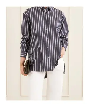 NILI LOTAN Striped Long Sleeve Shirt