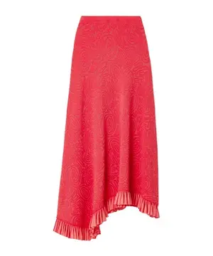 Ulla Johnson Josephine Asymmetrical Ruffled Pointelle-knit Midi Skirt