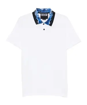 Versace Floral-print Polo Shirt