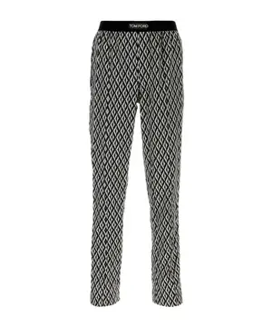 TOM FORD Logo Detail Printed Trousers - Black