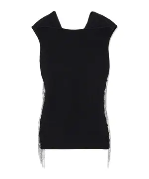JIL SANDER Sleeveless Blouse With Fringe Detail