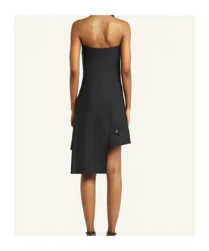 COURREGES Strapless Asymmetrical Button Mini Dress