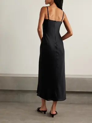 Staud Evangeline Lace-trimmed Slip Dress