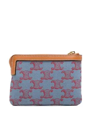 Celine Coin Purse In Textile With Triomphe All Over