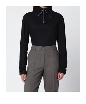 ENTIRE STUDIOS Wool Zip-collar Top