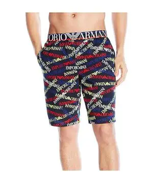 Emporio Armani Pattern Printed Swimming Trunks - Black