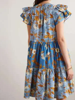 Ulla Johnson Tiered Ruffled Printed Maxi Dress