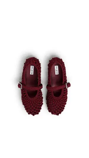 Alaïa Woven Buckled Flat Shoes