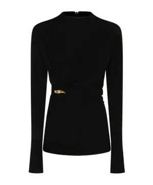 Bottega Veneta Embellished Long Sleeve Top - Black
