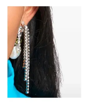 Dries Van Noten Asymmetrical Pendant Earrings - Silver