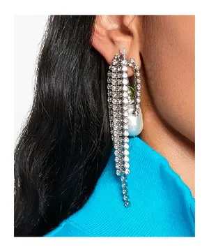 Dries Van Noten Asymmetrical Pendant Earrings - Silver