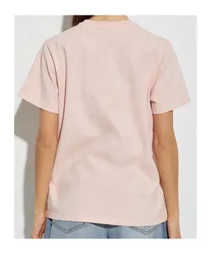 GANNI Floral Printed Crewneck T-shirt - Pink