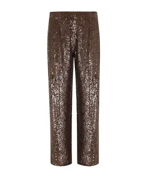 P.a.r.o.s.h Sequined Straight Leg Trousers - Brown