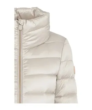 SAVE THE DUCK Zip-up Puffer Jacket With Stand Collar - White