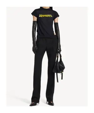 Balenciaga Logo Detailed Asymmetrical T-shirt