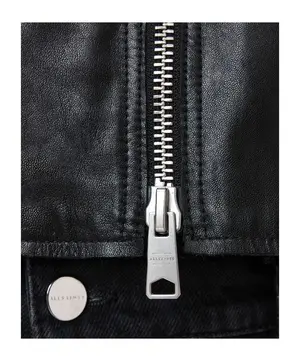 ALLSAINTS Lowden Leather Funnel Neck Jacket - Black