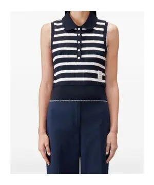 Thom Browne Striped Sleeveless Polo Shirt - No