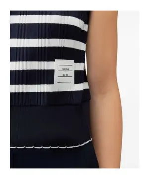 Thom Browne Striped Sleeveless Polo Shirt - No