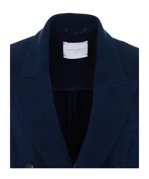 CIRCOLO 1901 Double-breasted Blazer With Cut-out Collar - Black