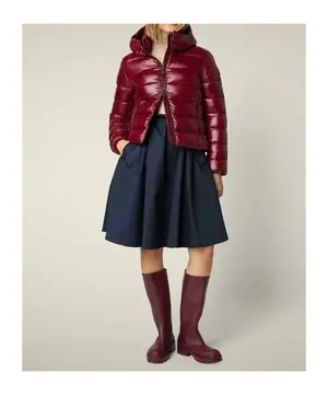 SAVE THE DUCK Padded Jacket With Detachable Hood And Logo Patch - Red