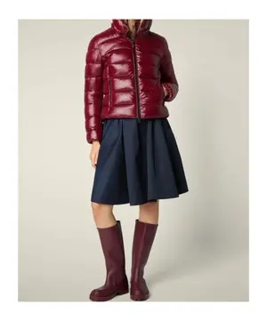SAVE THE DUCK Padded Jacket With Detachable Hood And Logo Patch - Red