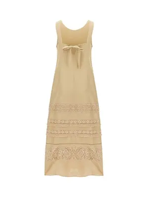 Max Mara Sleeveless Maxi Dress With Lace Detailing