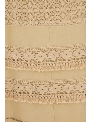 Max Mara Sleeveless Maxi Dress With Lace Detailing